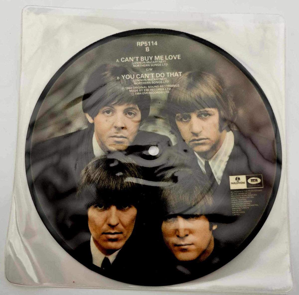 The Beatles - Can't Buy Me Love - 7" PICTURE DISC - UK 1984 Parlophone