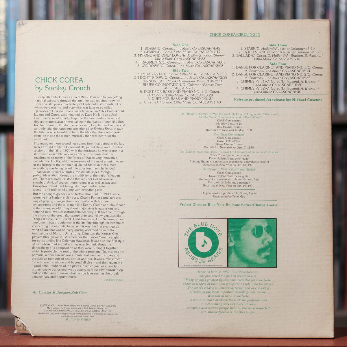 Chick Corea - Circling In - 2LP - 1975 Blue Note, VG+/VG+