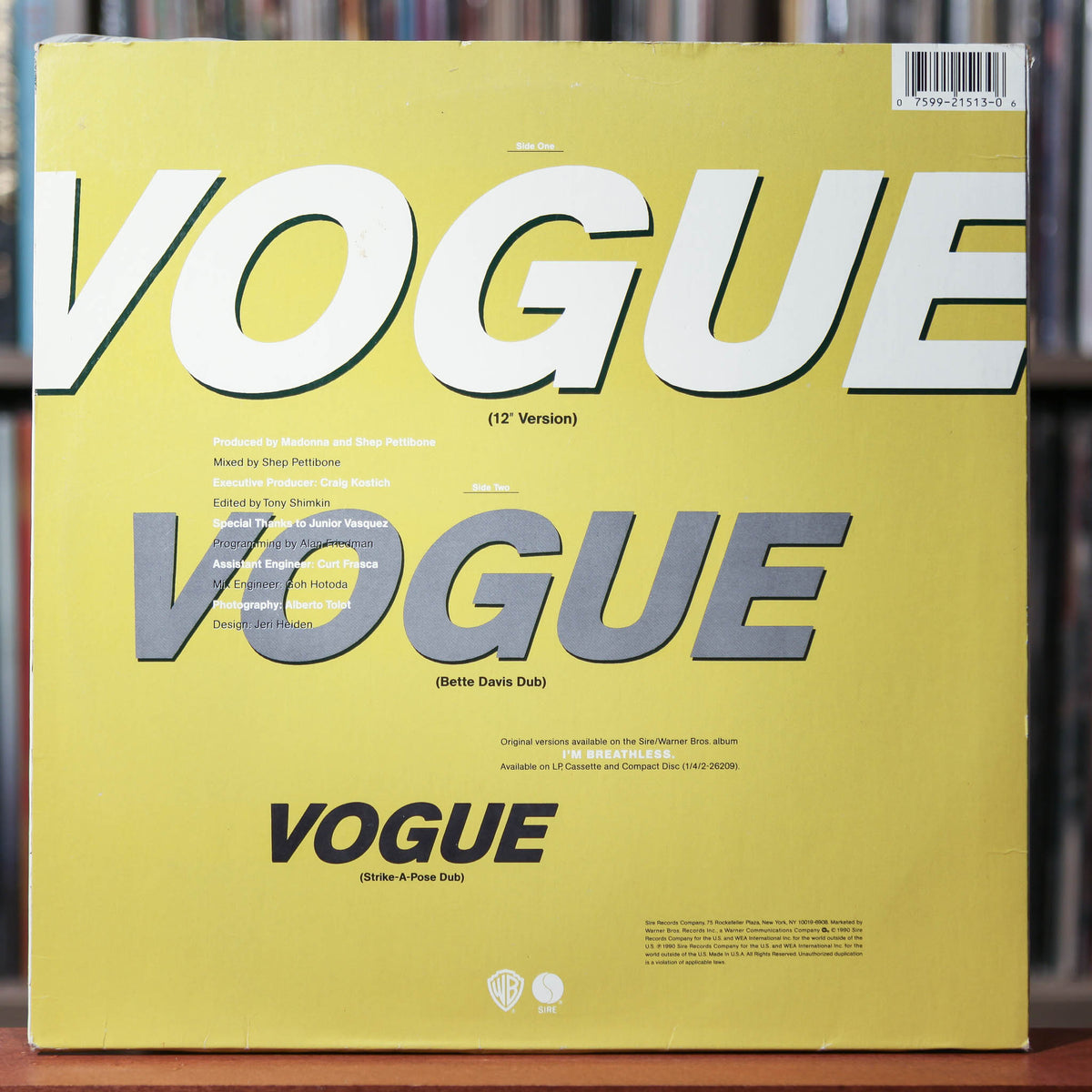 Madonna - Vogue - 12" Single - 1990 Sire, VG/EX