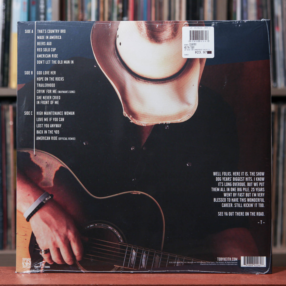 Toby Keith - Greatest Hits: The Show Dog Years - RED vinyl 2022 Show D