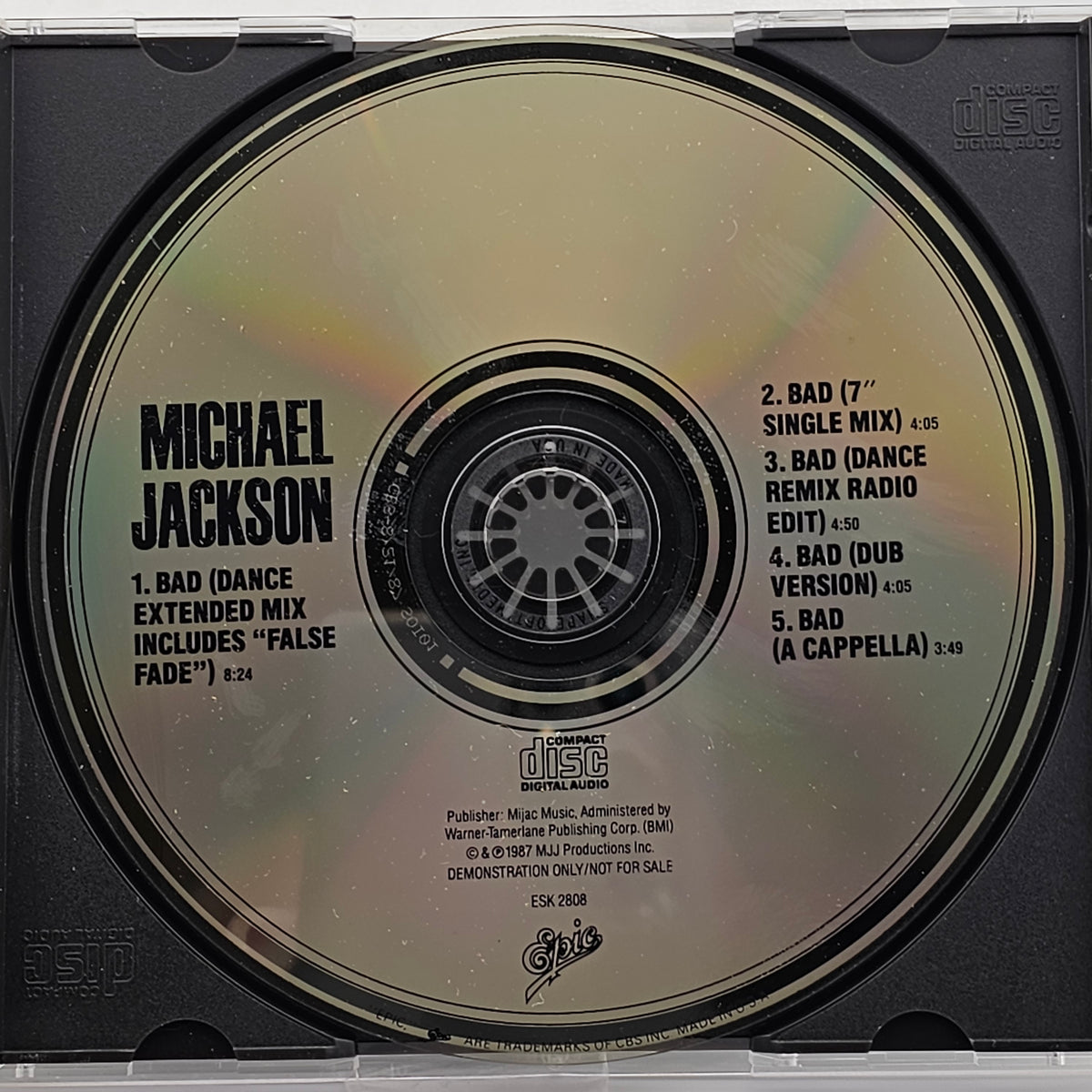 Michael Jackson - Bad - RARE PROMO 1987 Epic, EX/M