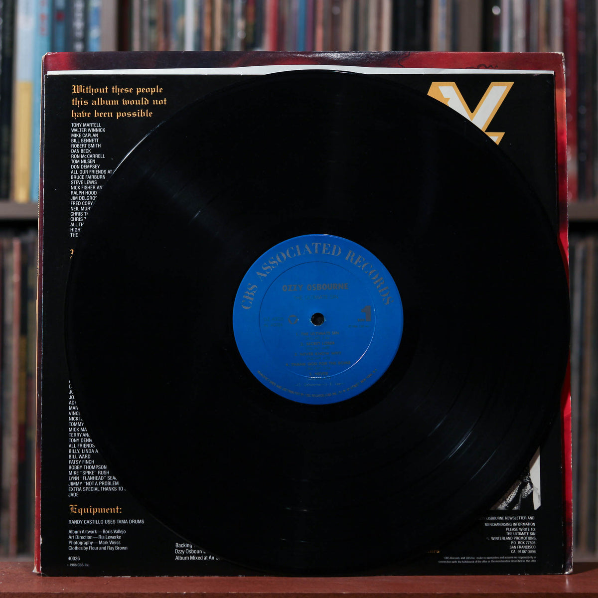 Ozzy Osbourne - The Ultimate Sin - W/ INSERT 1986 CBS Associated Recor