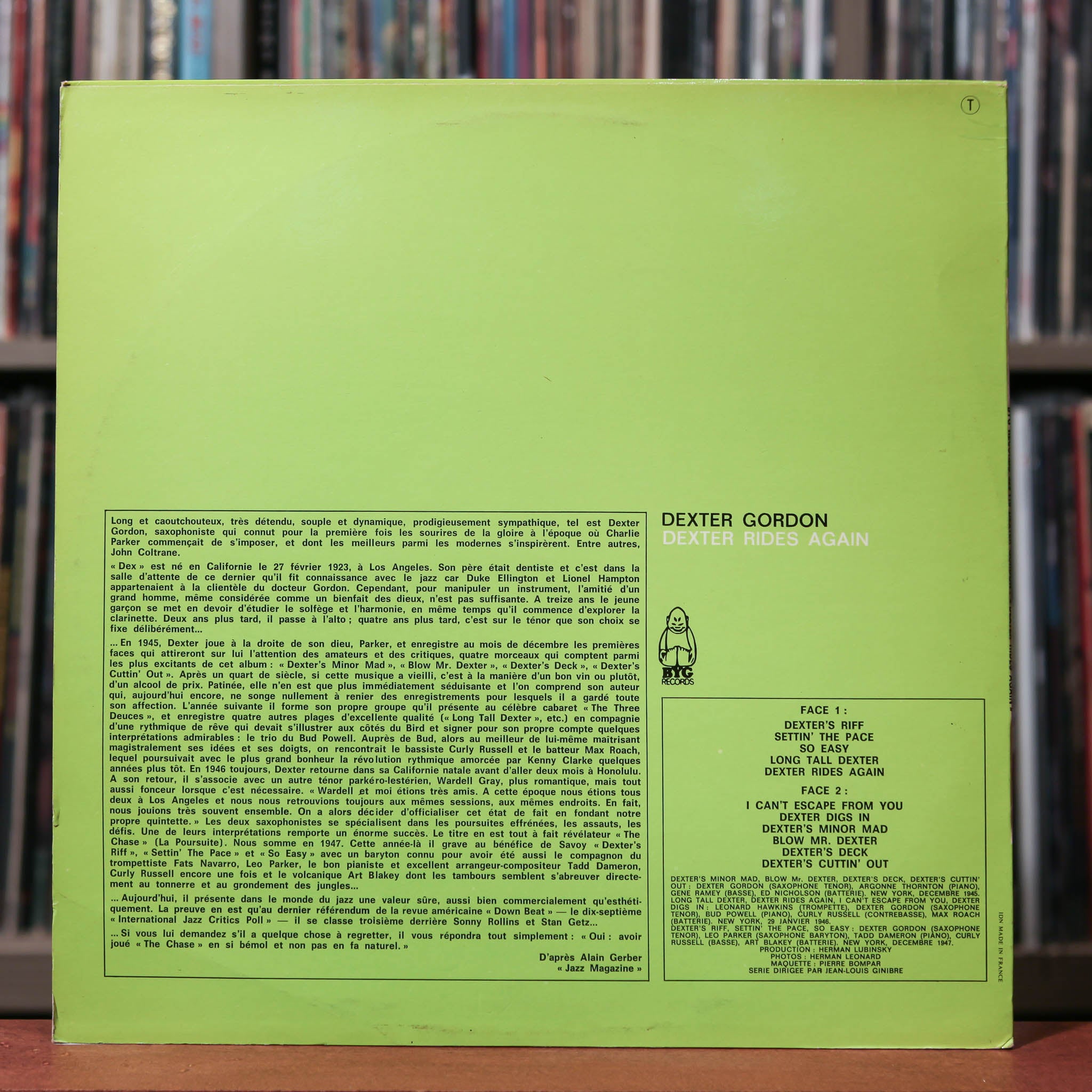 Dexter Gordon - Dexter Rides Again - BYG Records, VG+/VG+