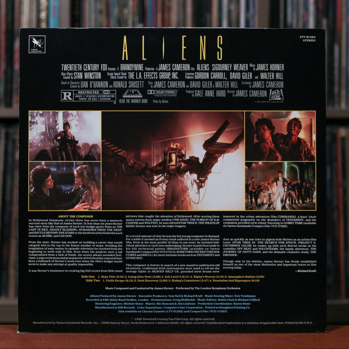 James Horner - Aliens (Movie Soundtrack) - 1986 Varèse Sarabande, VG+/