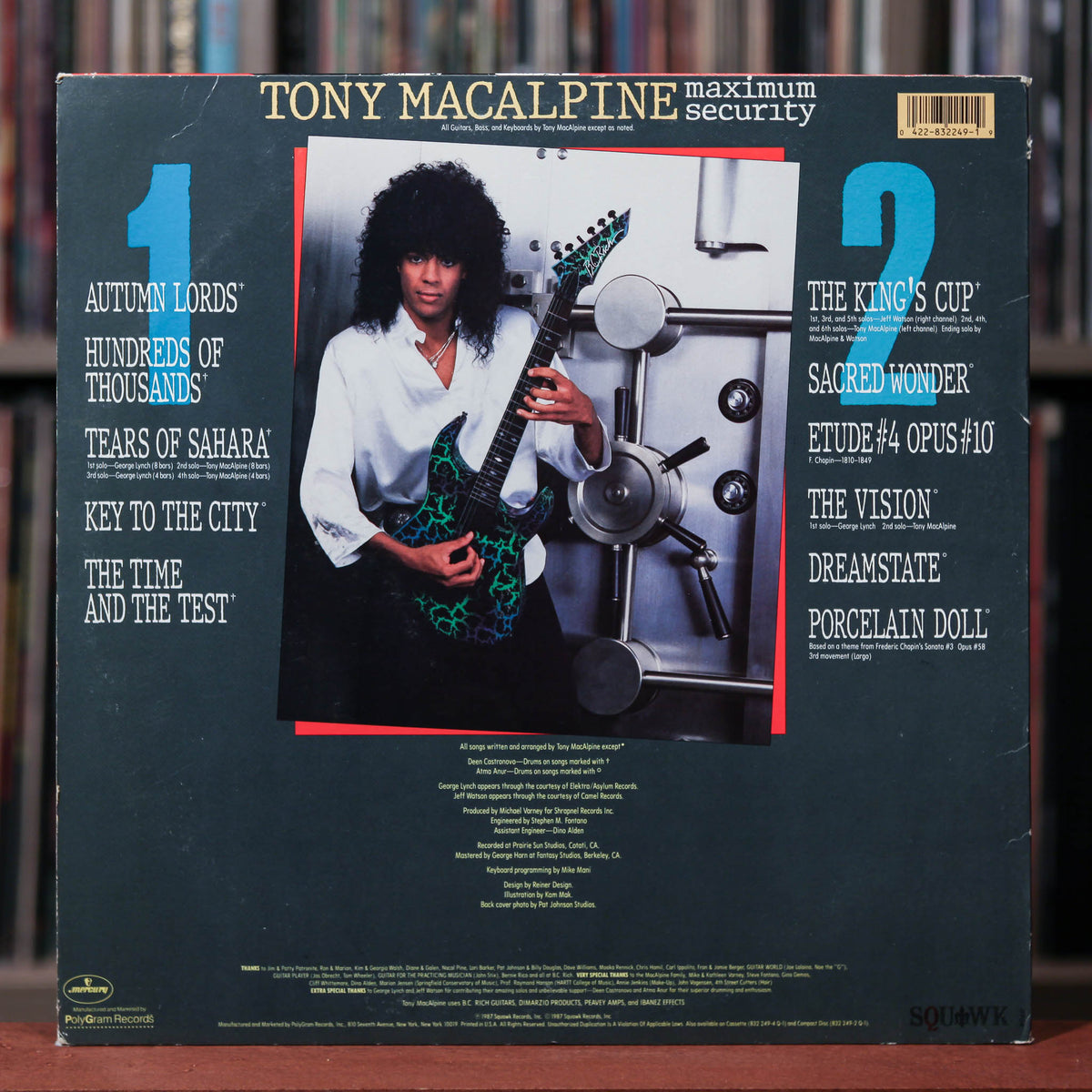 Tony MacAlpine - Maximum Security - 1987 Squawk, VG+/VG