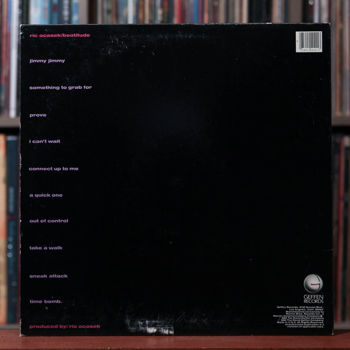 The Cars - Ric Ocasek - Beatitude - PROMO 1982 Geffen Records, VG/VG+