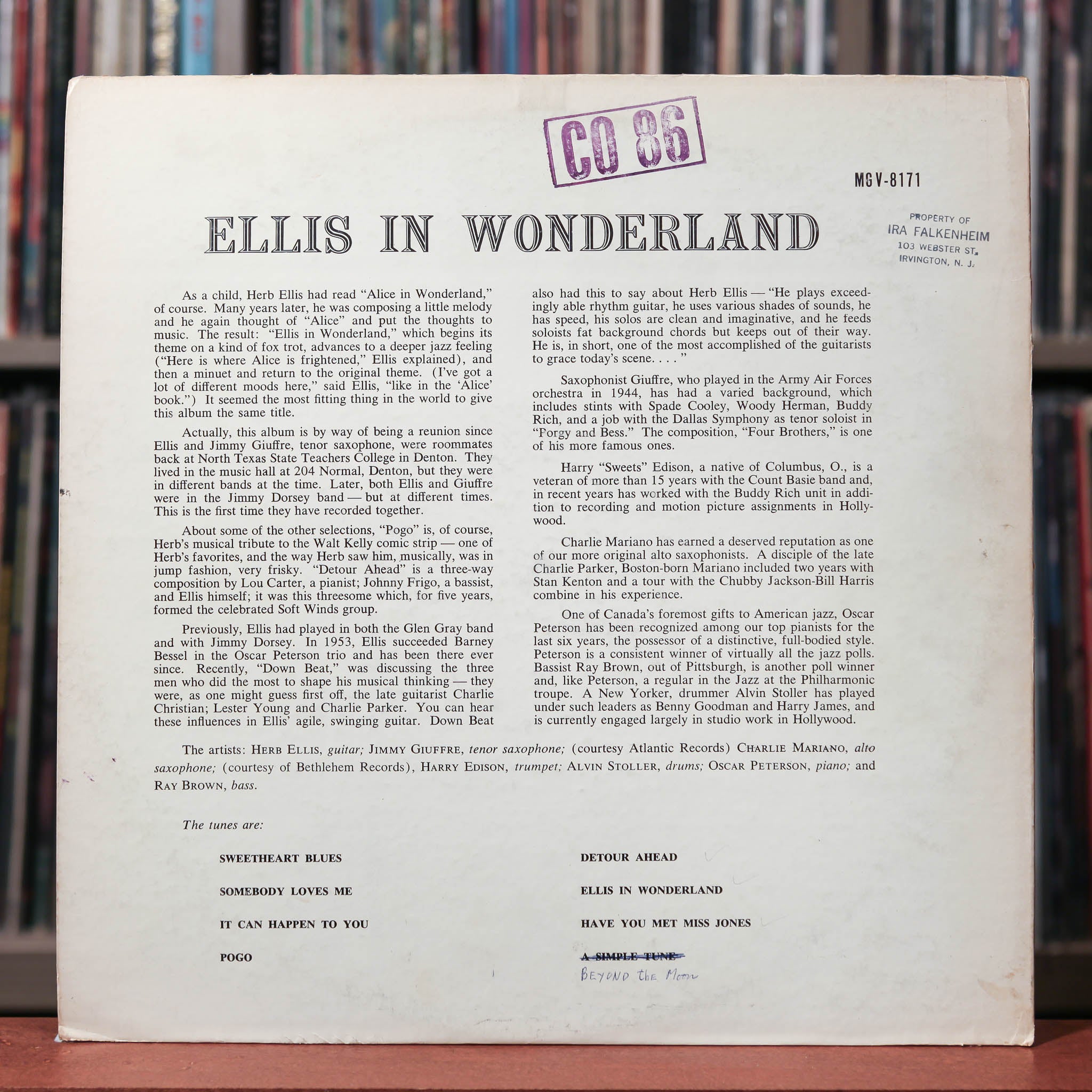 Herb Ellis - Ellis In Wonderland - 1957 Verve Records, VG+/EX
