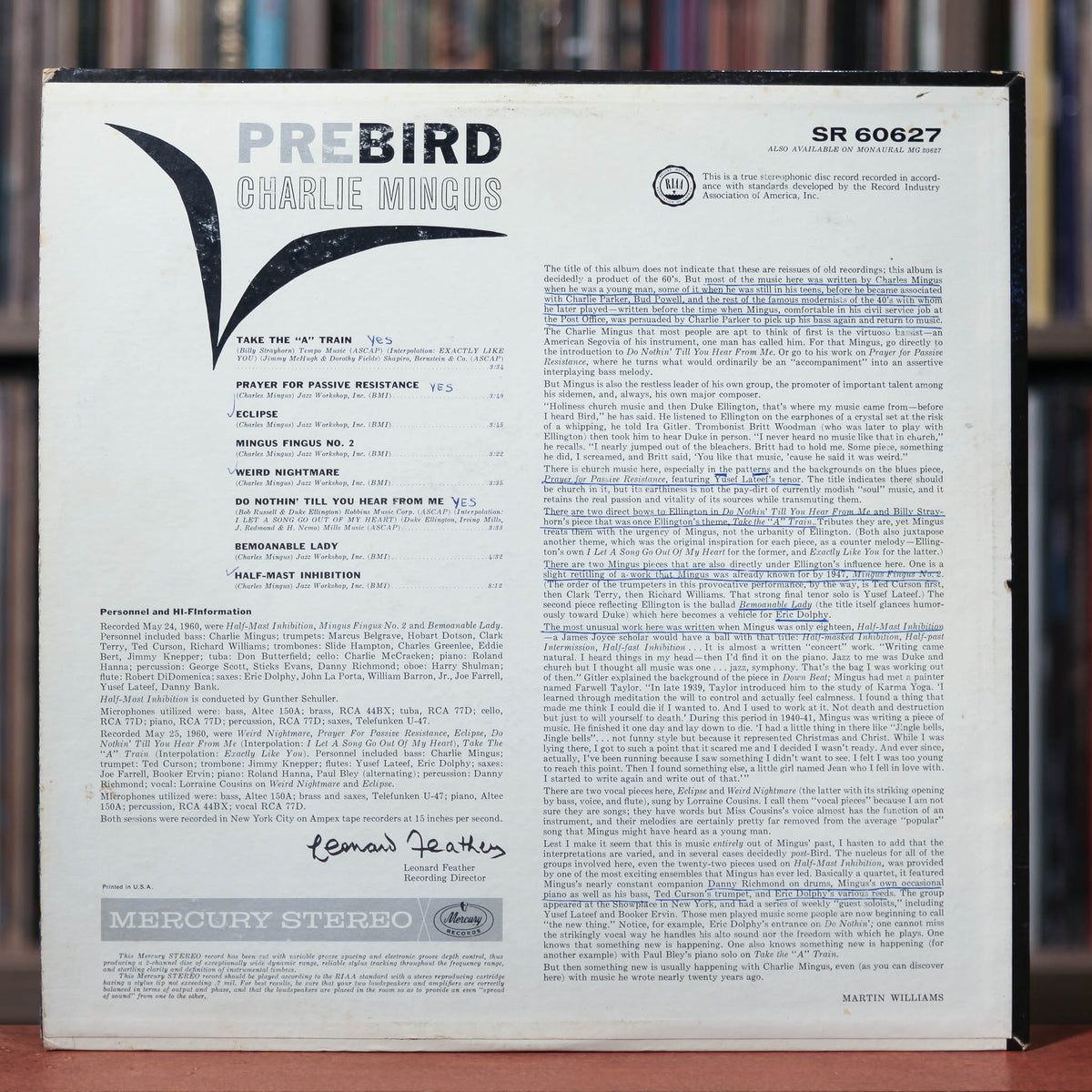 Charles Mingus - Pre-Bird - 1961 Mercury, EX/VG