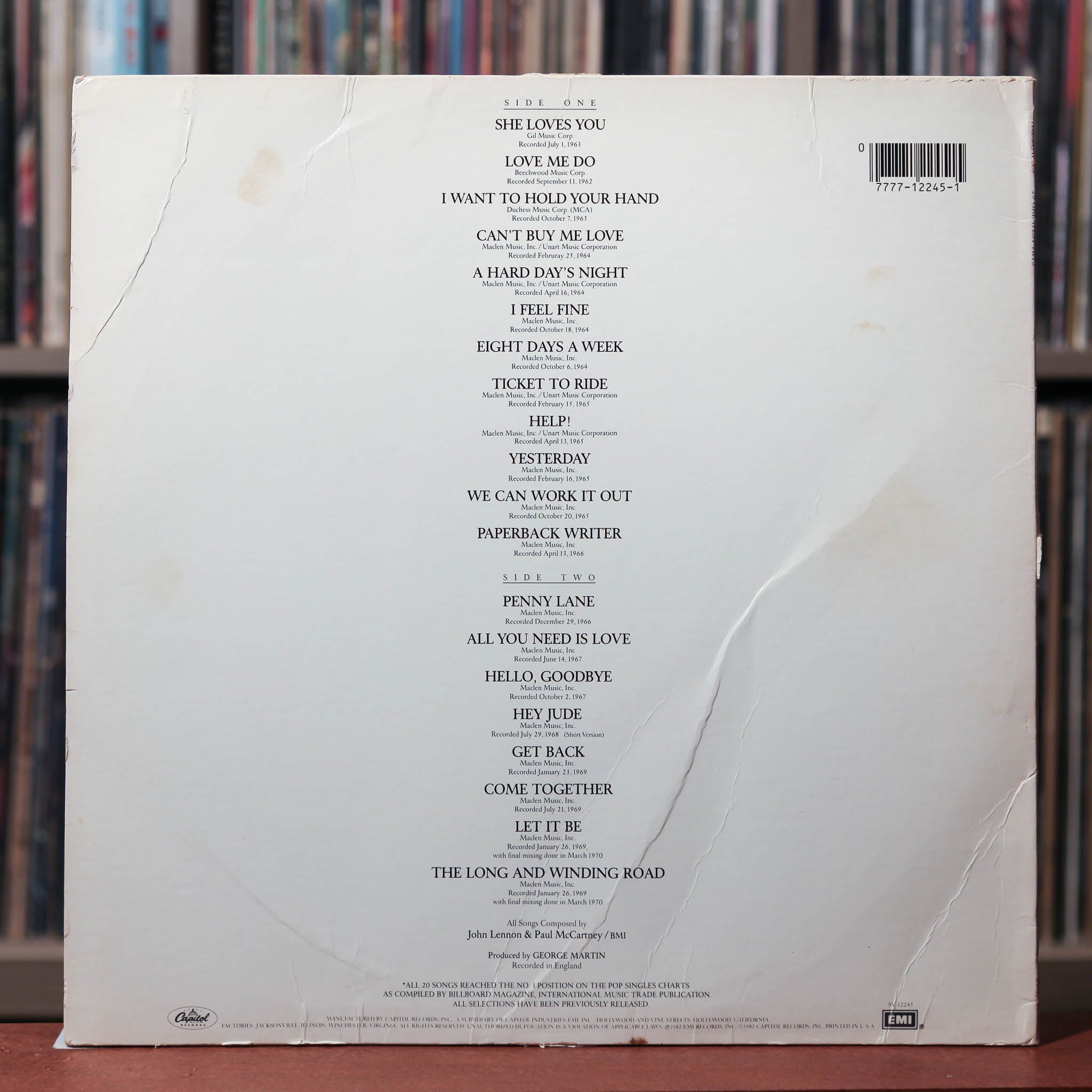 The Beatles - 20 Greatest Hits - 1982 Capitol Records, VG/VG