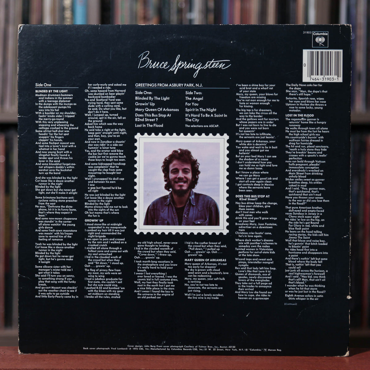 Bruce Springsteen - Greetings From Asbury Park - 1973 Columbia, VG+/VG