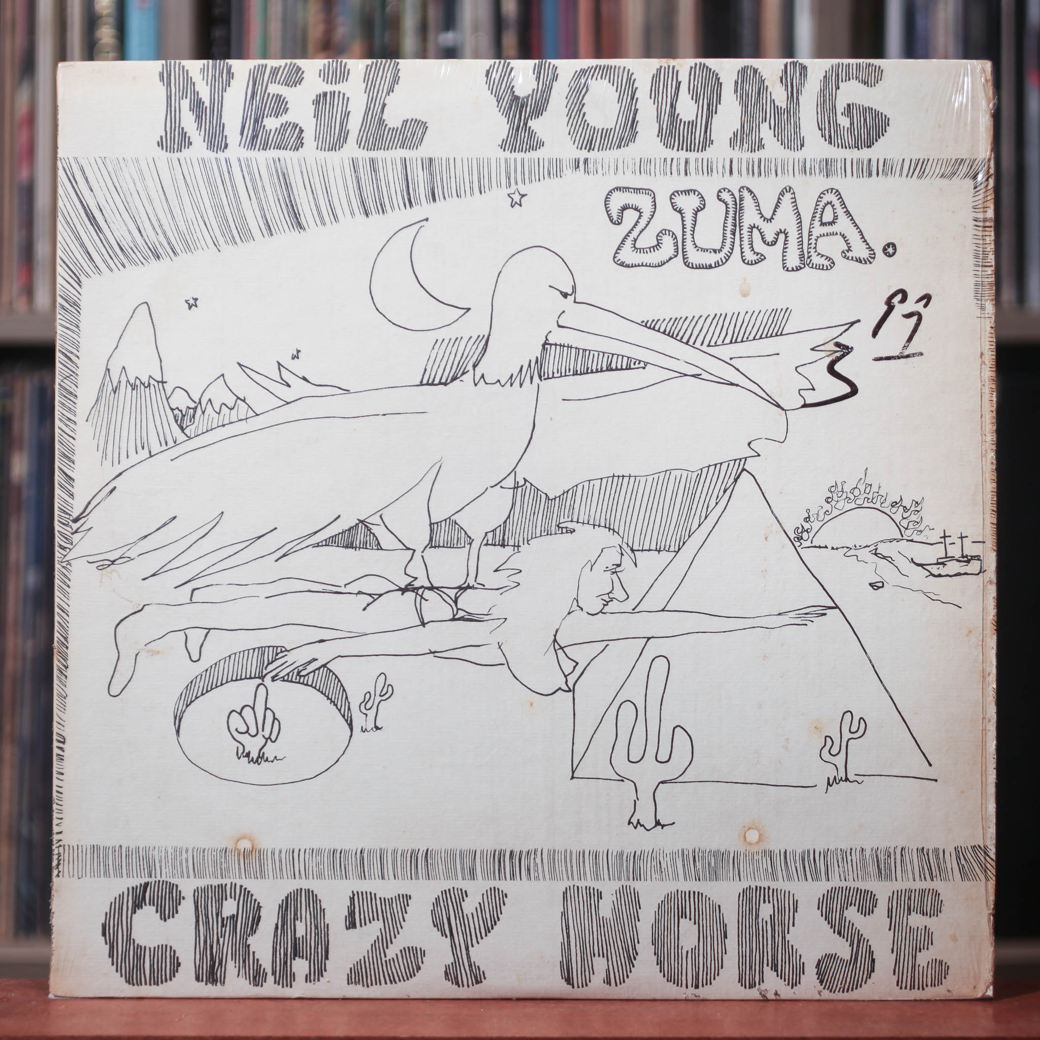 Neil Young - Zuma - 1975 Reprise, VG/VG w/Lyrics Poster