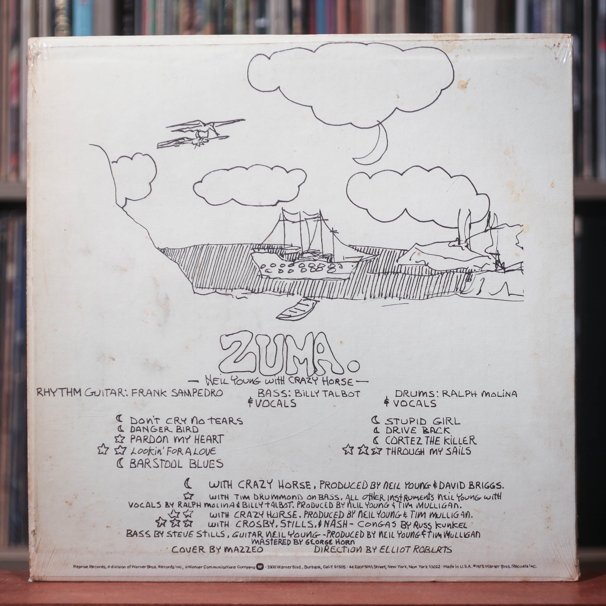 Neil Young - Zuma - 1975 Reprise, VG/VG w/Lyrics Poster