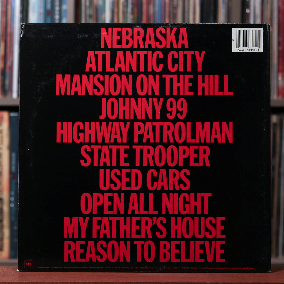 Bruce Springsteen - Nebraska - 1982 Columbia, VG+/EX