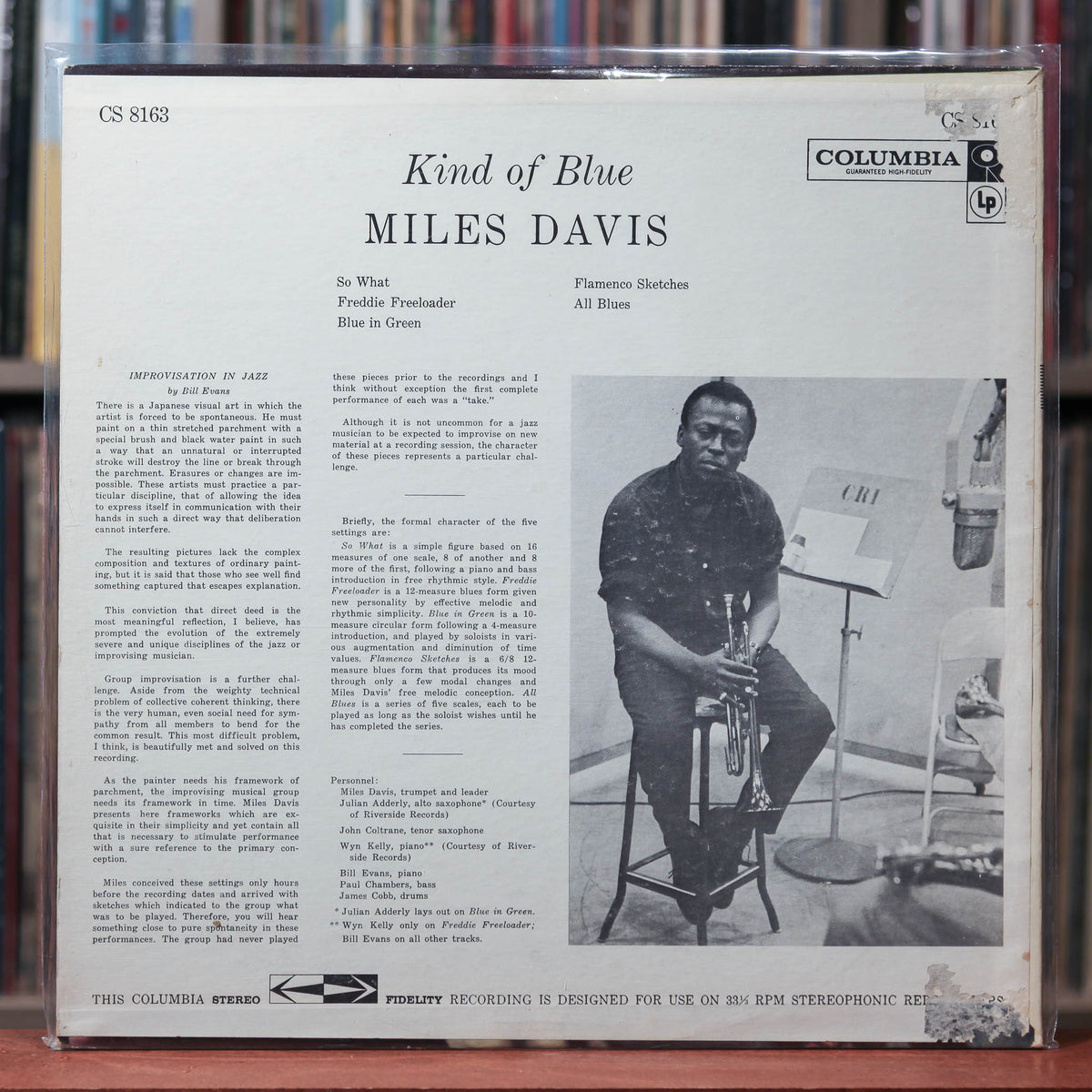 Miles Davis - Kind Of Blue - 1959 Columbia, VG/Strong VG