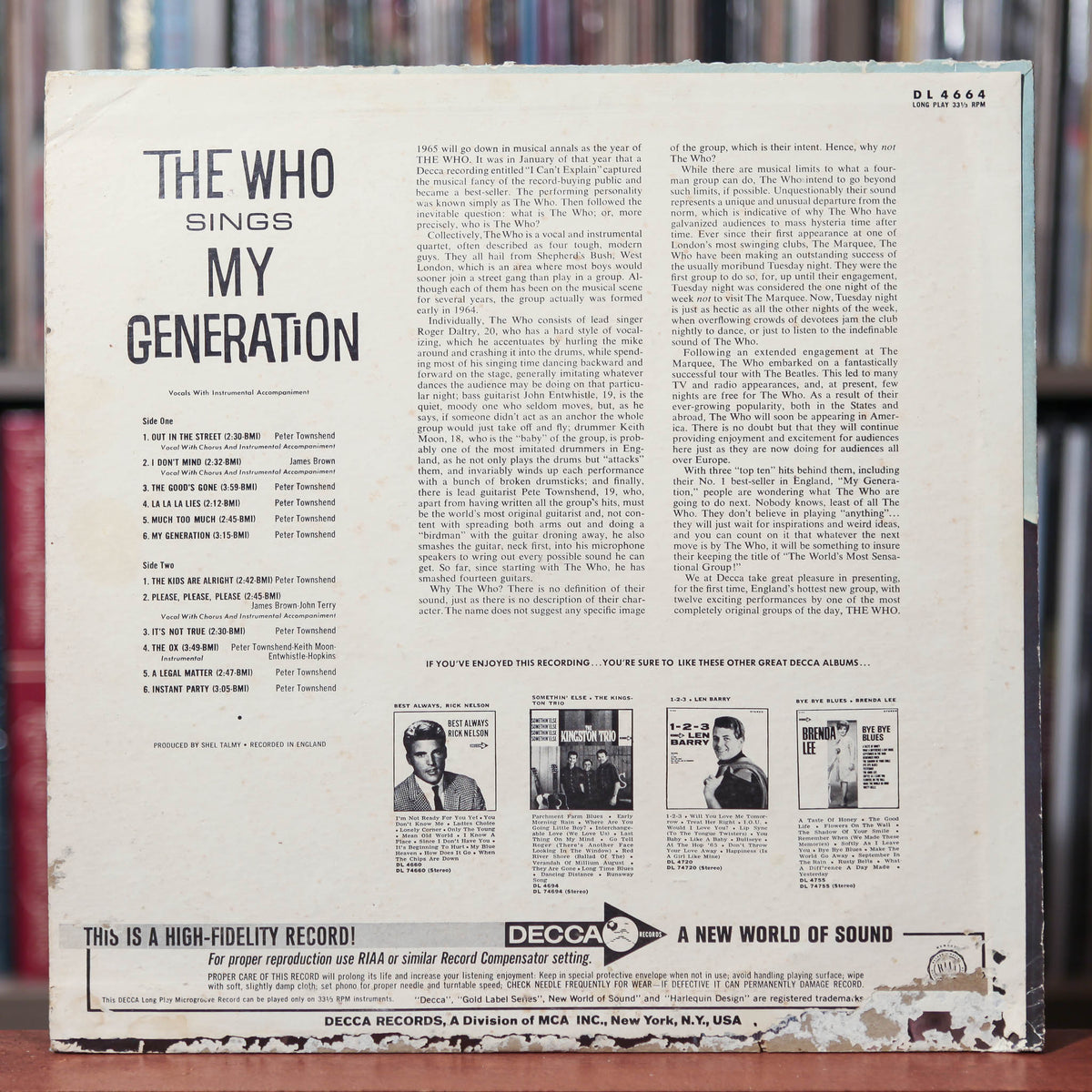 The Who - The Who Sings My Generation - MONO - 1966 Decca