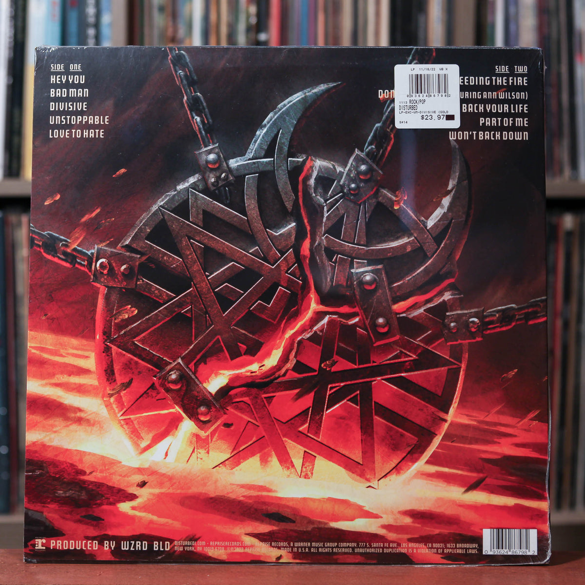 Disturbed - Divisive - Gold Vinyl - 2022 Reprise Records, SEALED