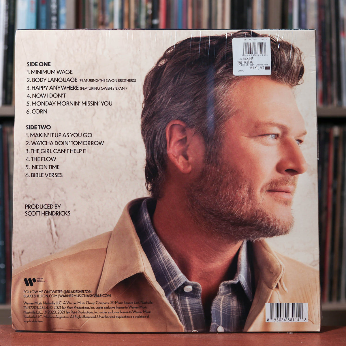Blake Shelton - Body Language - Gold Vinyl - 2021 Warner Music Nashvil