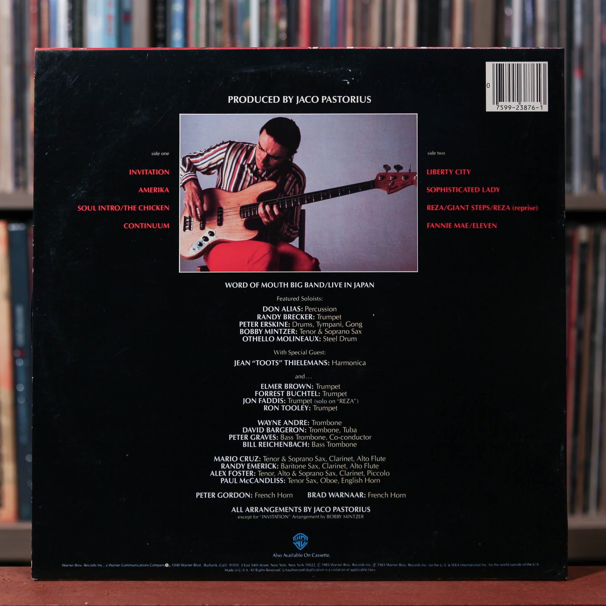 Jaco Pastorius - Invitation - 1983 Warner Bros. Records, VG+/VG+