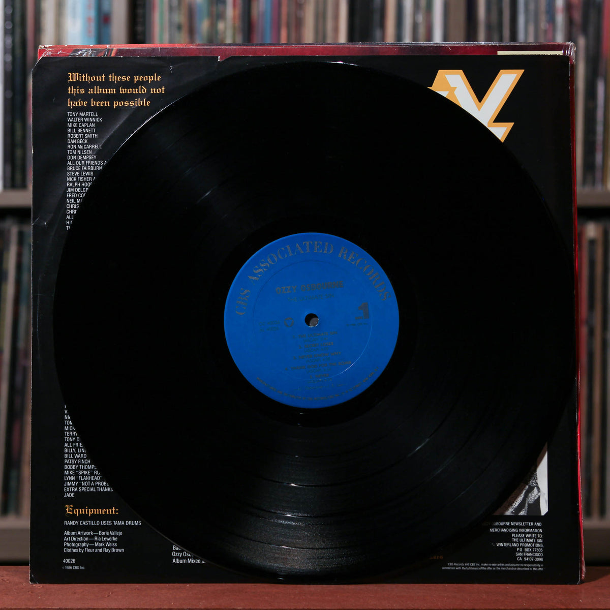 Ozzy Osbourne - The Ultimate Sin - 1986 CBS Associated Records, VG+/EX