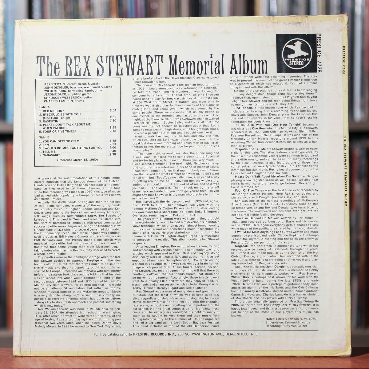 Rex Stewart - The Rex Stewart Memorial Album - 1972 Prestige, VG+/VG+