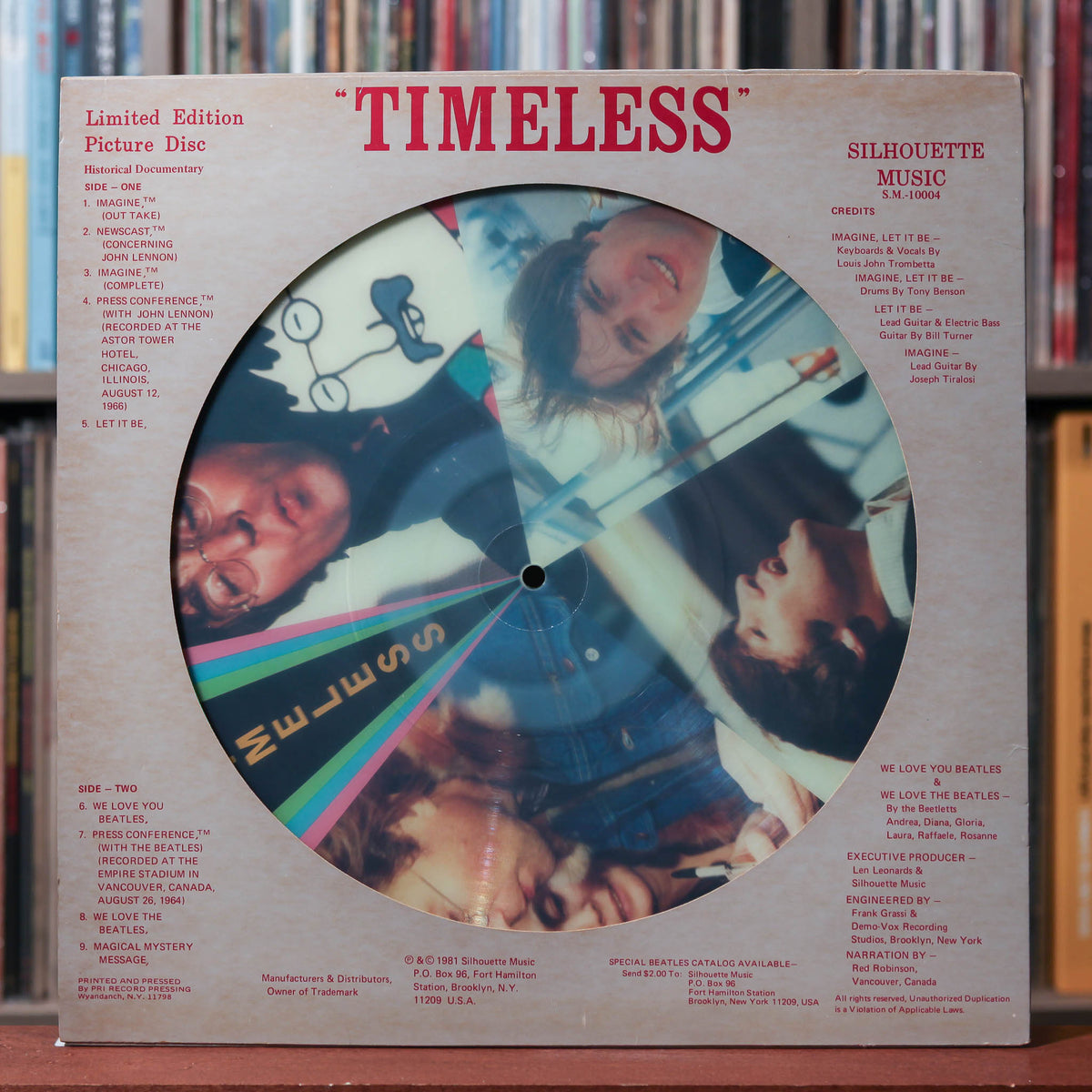 The Beatles - Timeless - PICTURE DISC 1981 Silhouette Music, VG+/VG