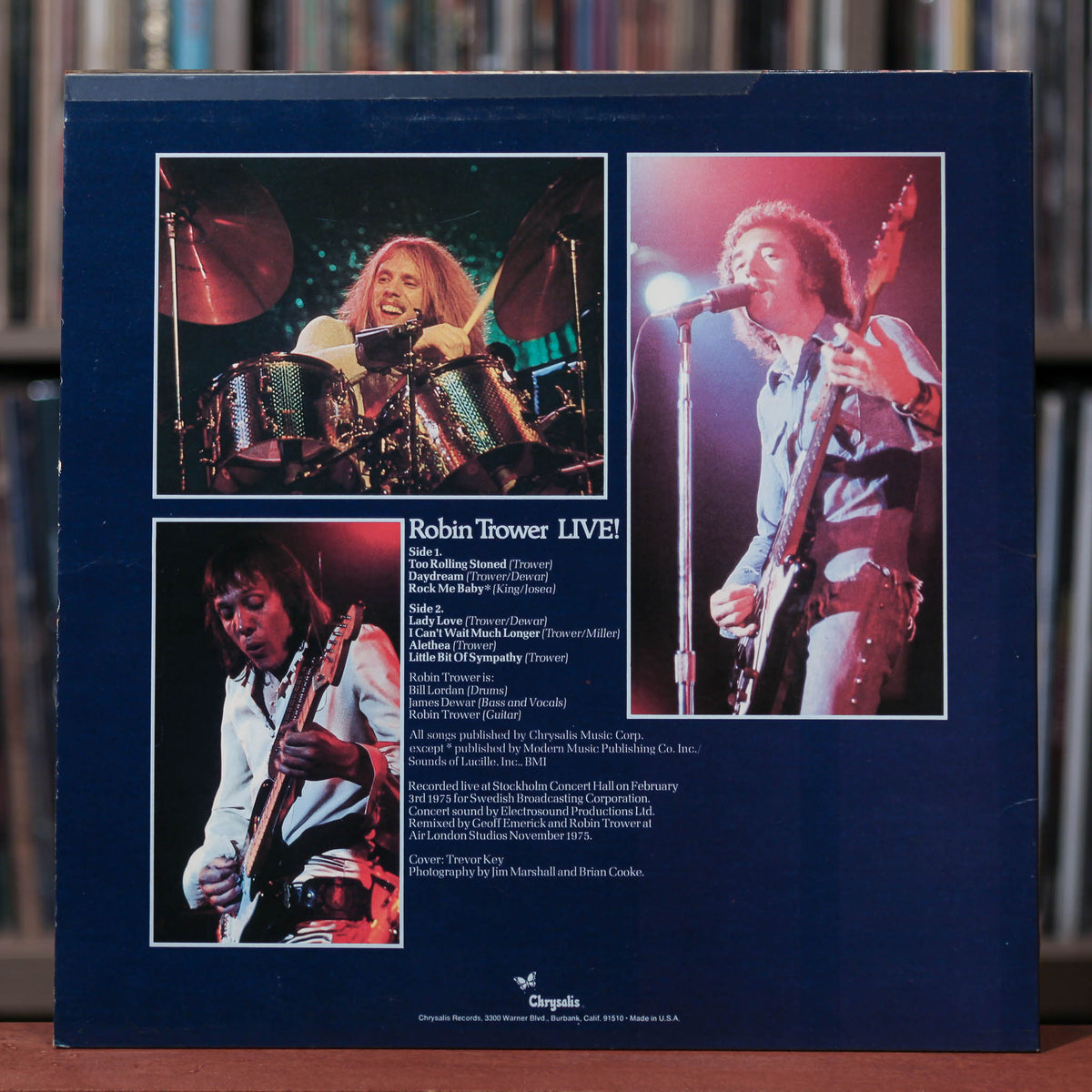 Robin Trower - Robin Trower Live! - 1976 Chrysalis, VG+/EX