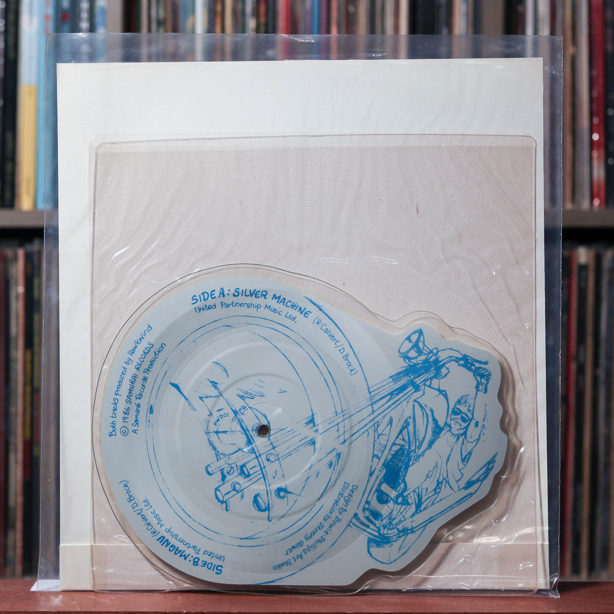 Hawkwind- Silver Machine - UK SHAPED PICTURE DISC 1986 Samurai, VG+/VG