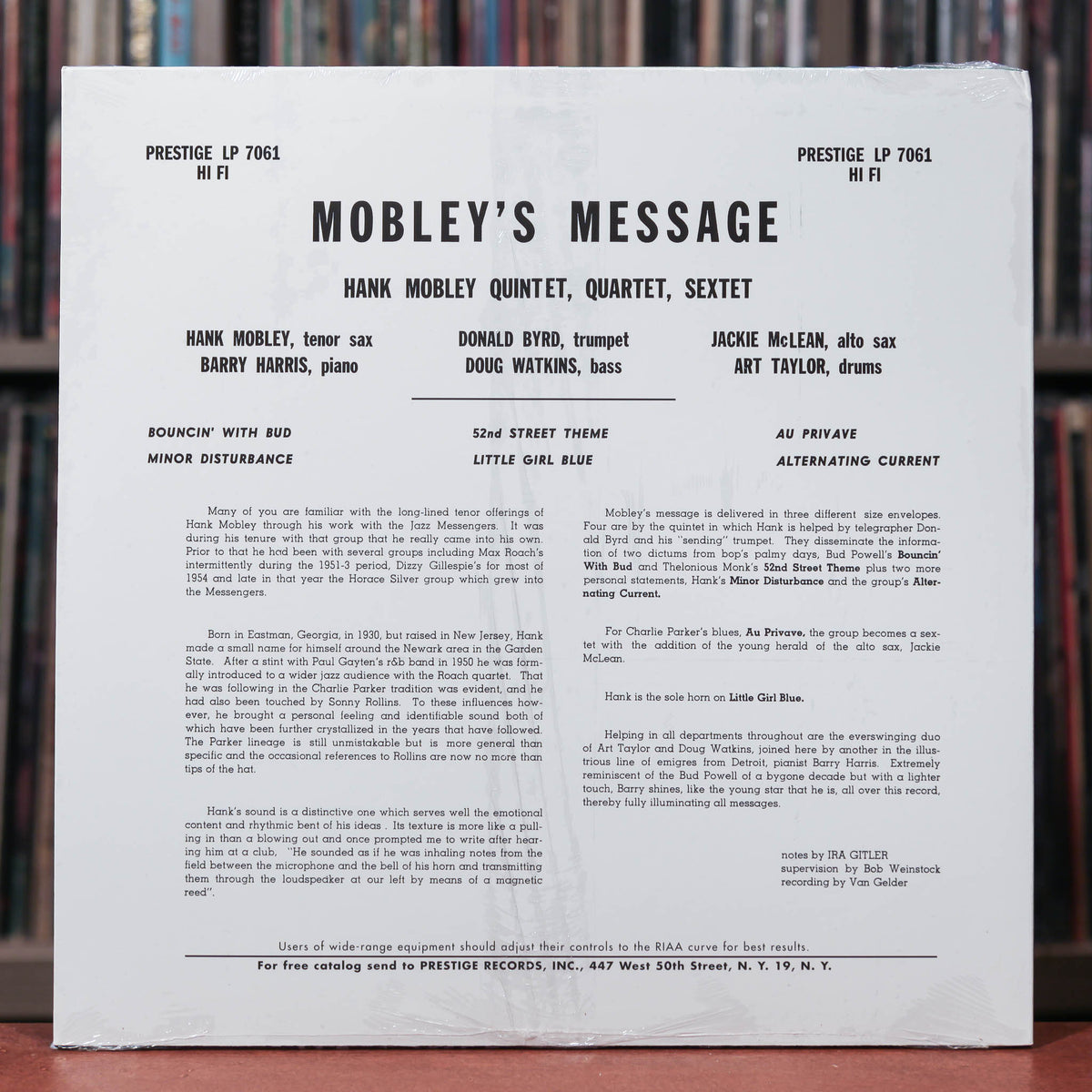 Hank Mobley - Mobley's Message - 2000's Prestige, SEALED