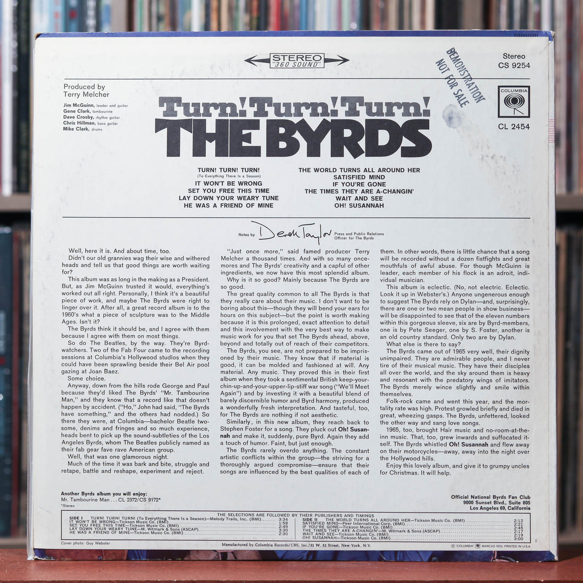 The Byrds - Turn! Turn! Turn! - PROMO 1970 Columbia, VG/VG+