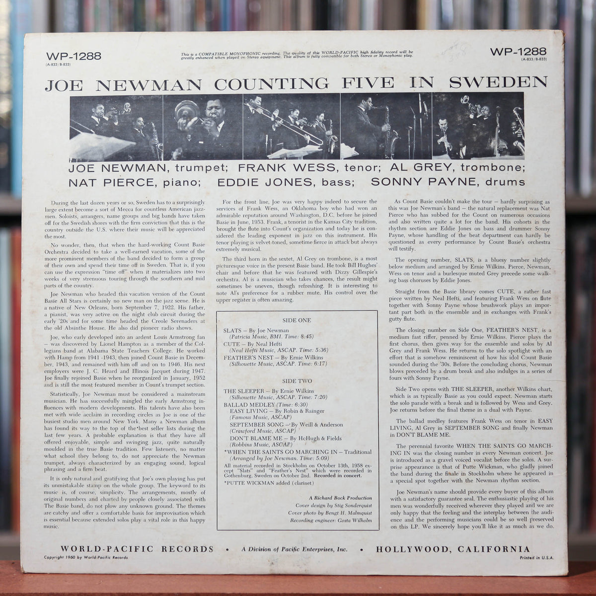 Joe Newman - Counting Five In Sweden - 1960 World Pacific Records, VG+