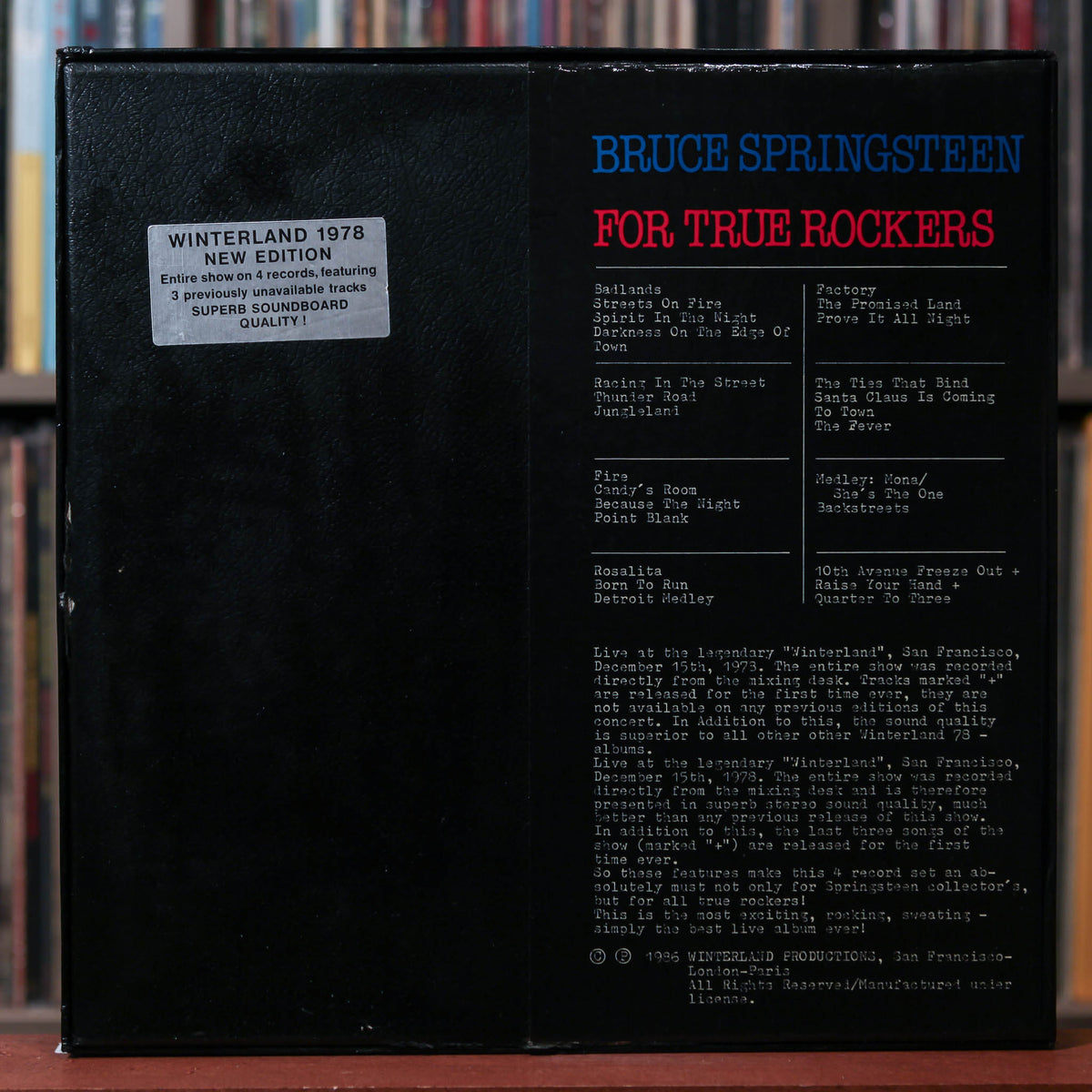 Bruce Springsteen - For True Rockers - Winterland 1978 - 4LP BOX 1986