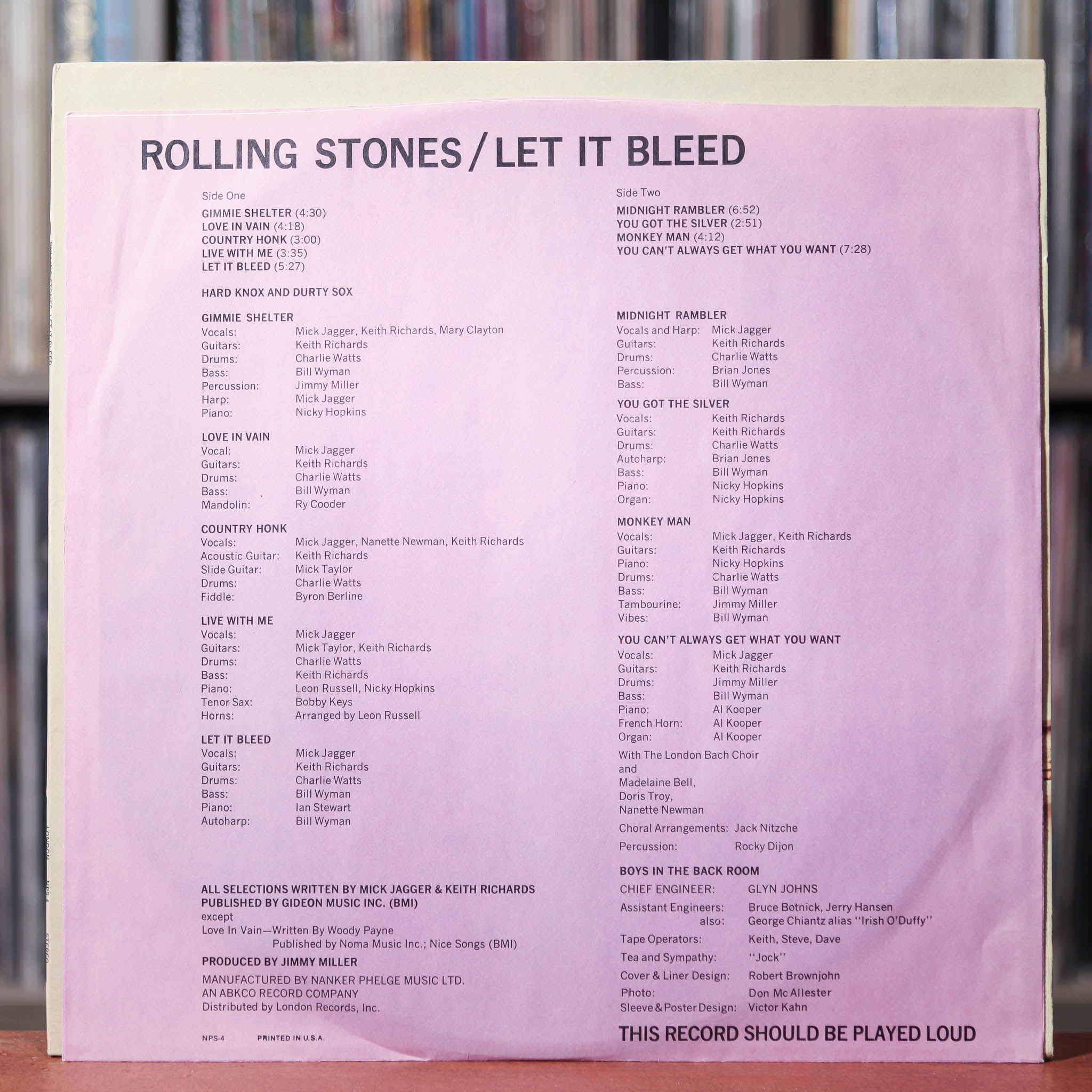 Rolling Stones - Let It Bleed - 1969 London, EX/VG+