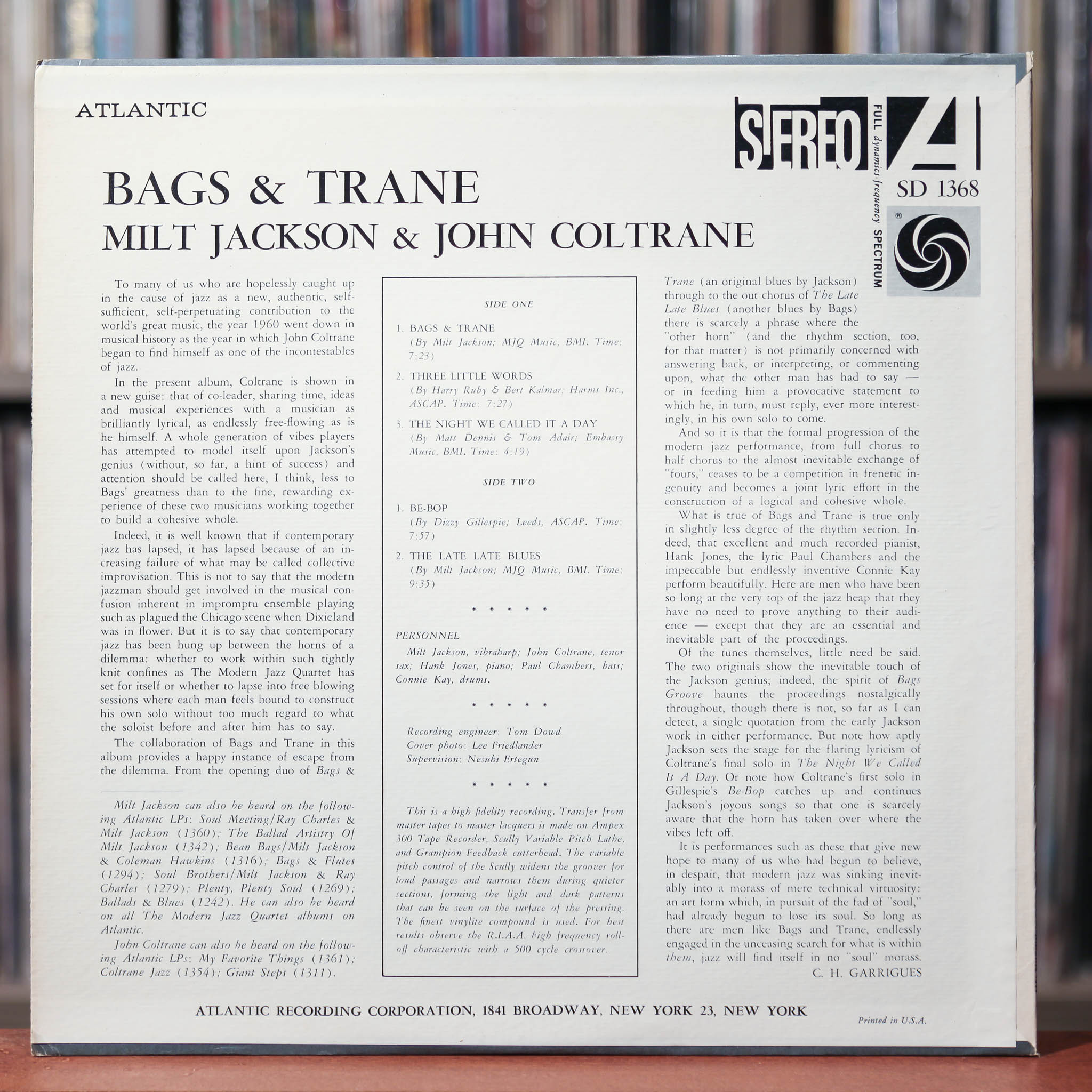 Milt Jackson & John Coltrane - Bags & Trane - 1960's Atlantic, EX/EX