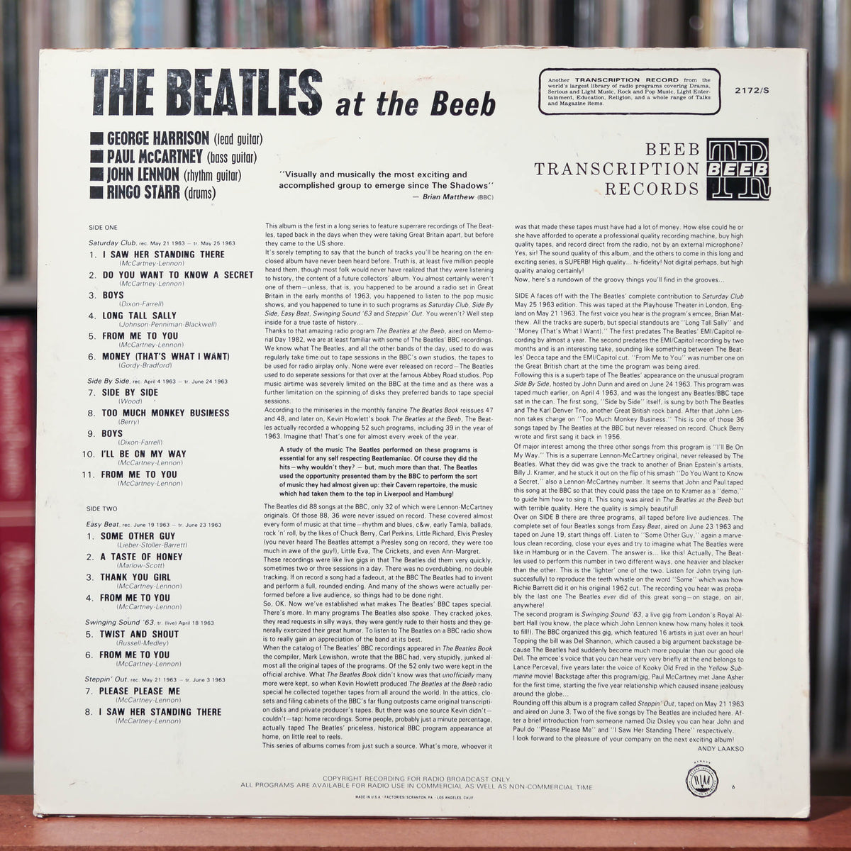 The Beatles - The Beatles At The Beeb - RARE Private Press - 1986 Beeb