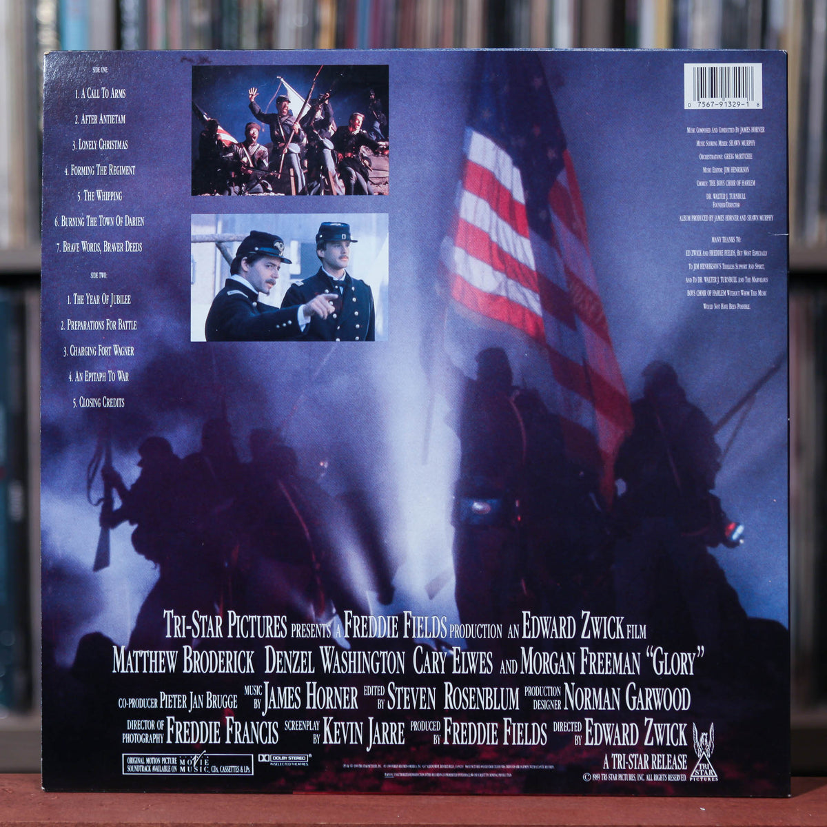 Glory - Original Motion Picture Soundtrack - 1989 Virgin, VG+/EX