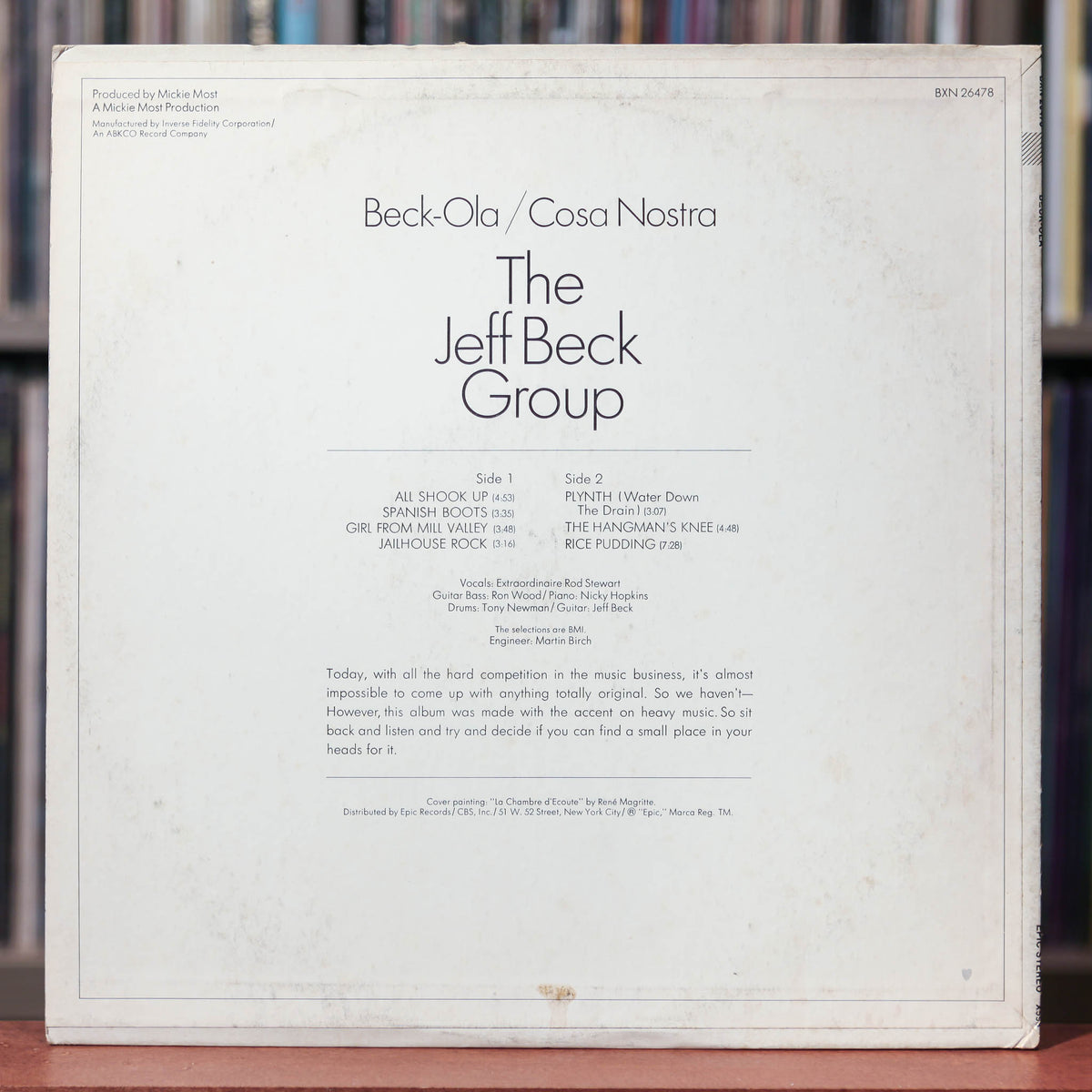 Jeff Beck Group - Beck-Ola - 1973 Epic, VG+/EX