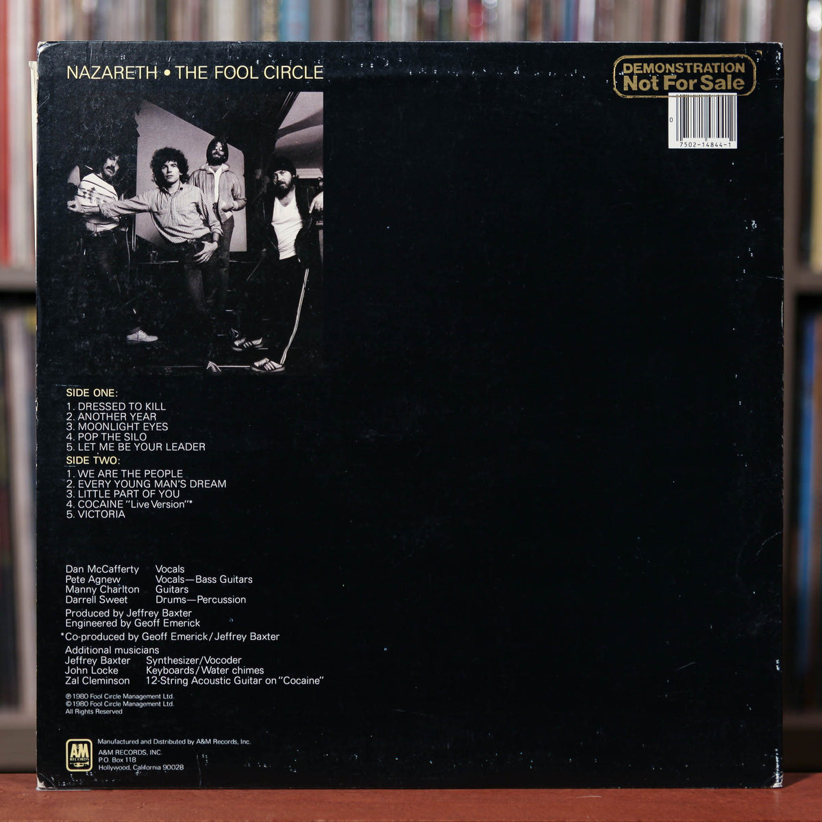 Nazareth - The Fool Circle - Rare PROMO - 1980 A&M - VG/VG